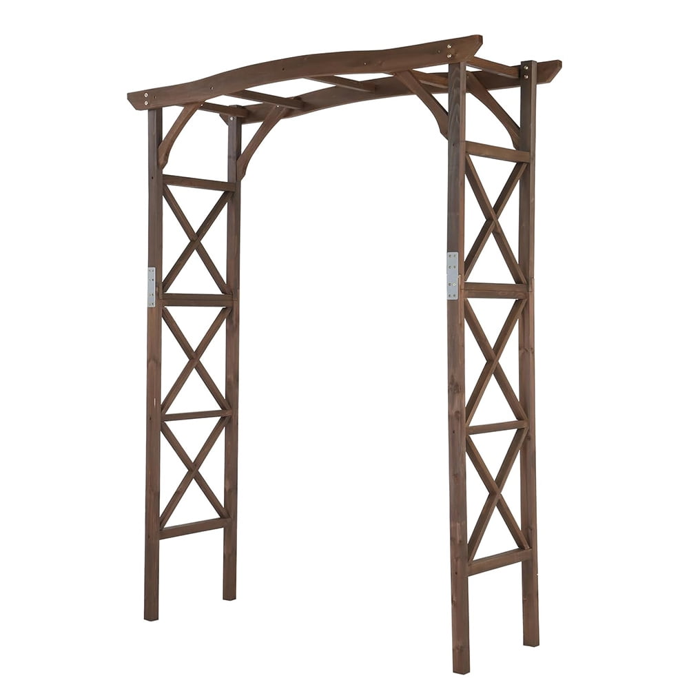 6.6ft Wooden Garden Arbor, Wedding Arch, Arch Backdrop Stand for ...