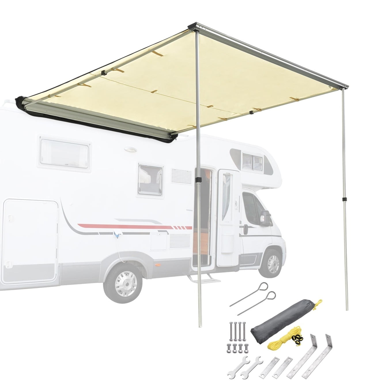 6.6ft x 8.2ft, Rooftop Pullout Ripstop UPF50+ Side Awning, Reinforced ...