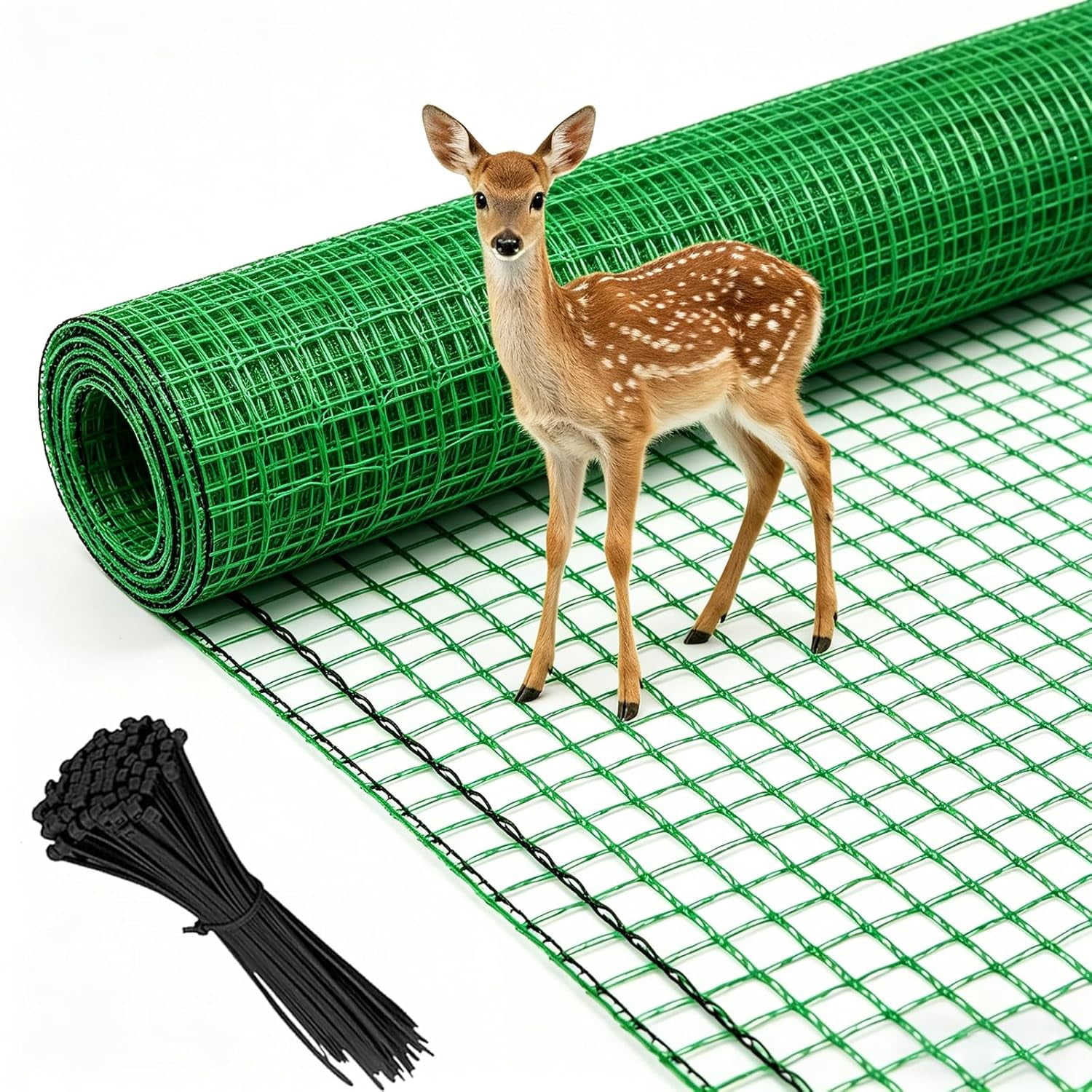 6.6x100ft Plastic Mesh Fence with Reinforced Double Black Edges, Heavy ...