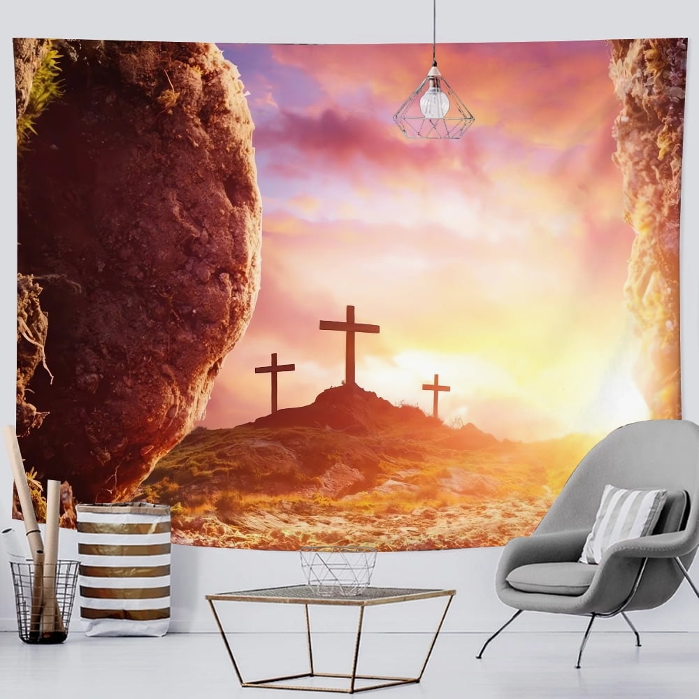 6.6x5ft Easter Backdrop Easter Cross Religious Banner Christian Church ...