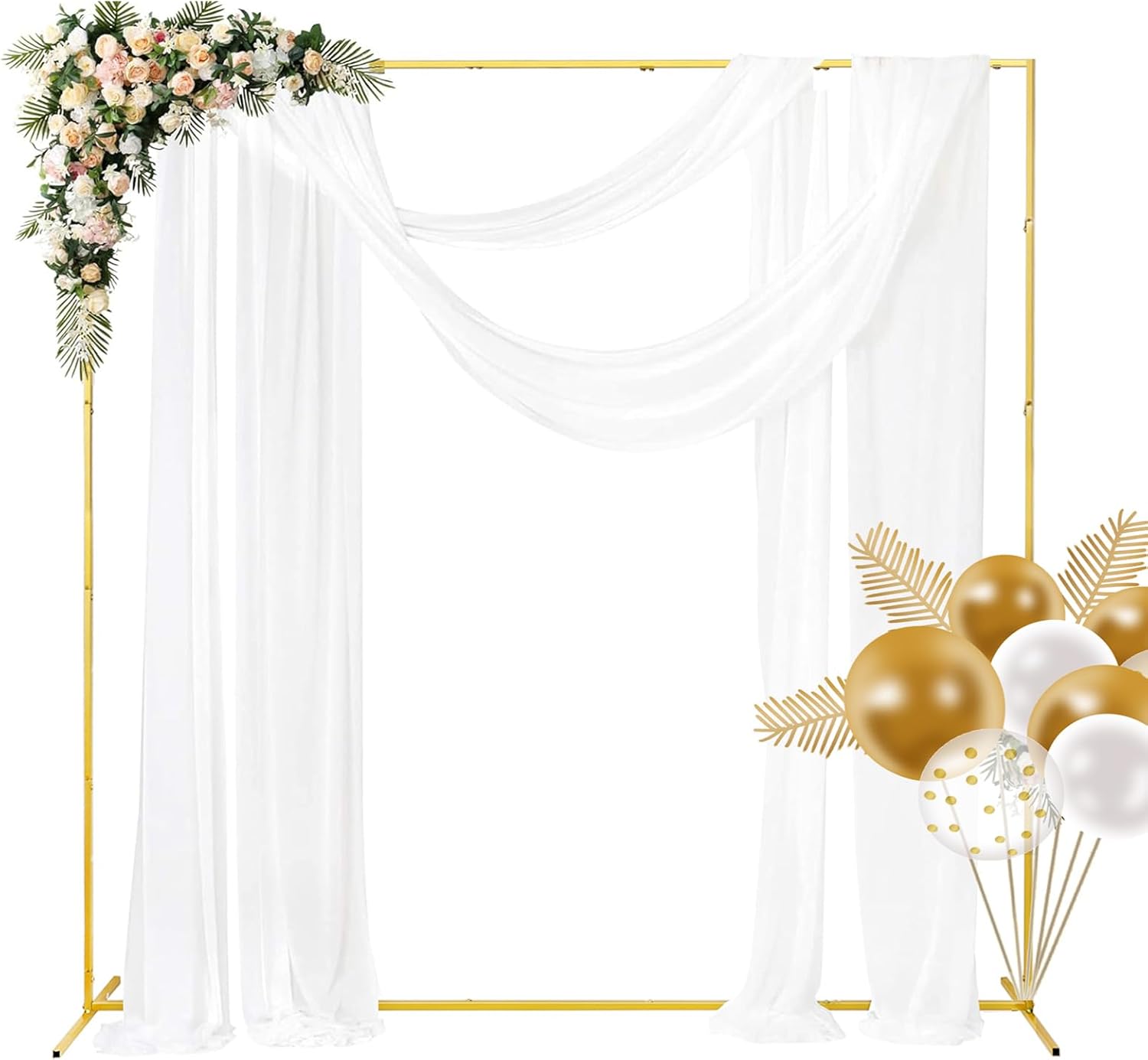 6.6x6.6 FT Square Arch Backdrop Stand Gold Metal Wedding Arches Photo ...