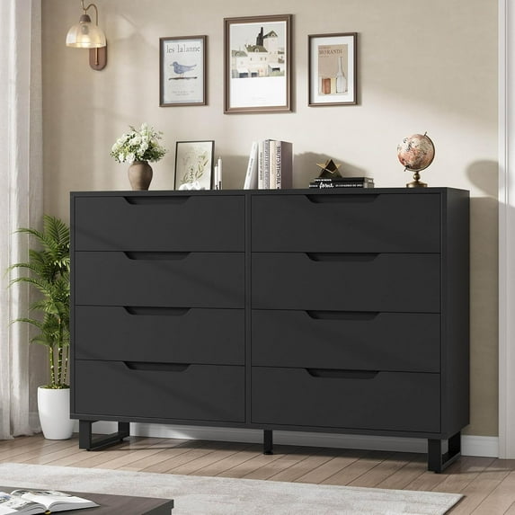 6/7/8 Drawers Bedroom Dresser - Freestanding Horizontal Wooden Storage ...