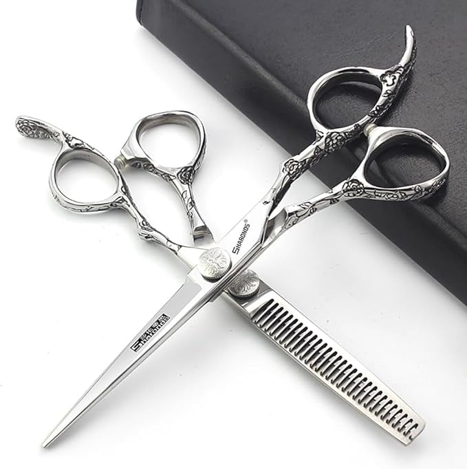 6/7/8-Inch Professional Hair Scissors Haircut Rose Pattern Hair ...