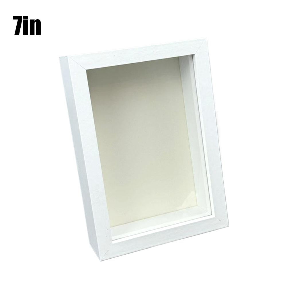 6/7/8inch Mini Shadow Box Frame Display Case, Wood White/Black/Brown ...