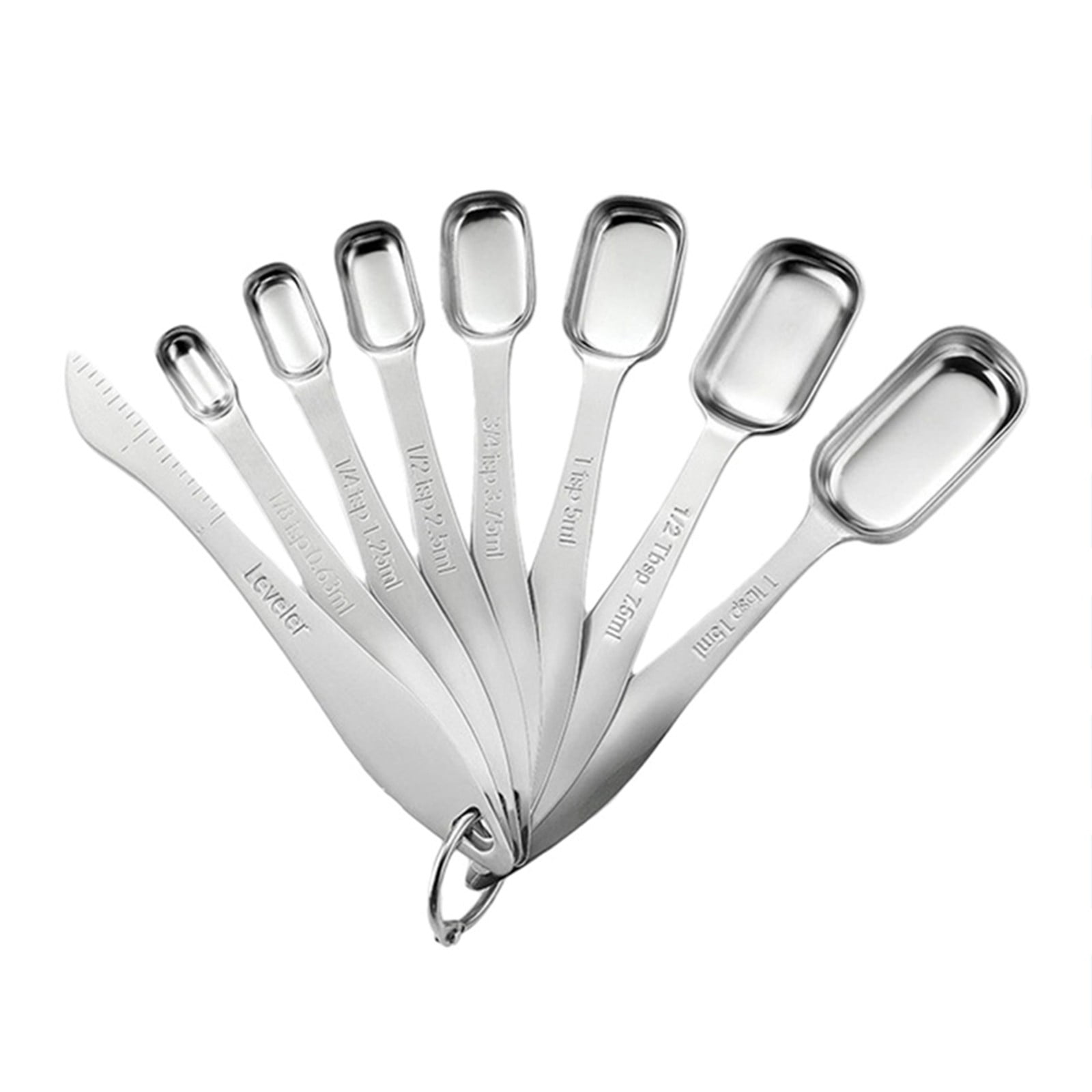6/7/8pcs Measure Spoon Stainless Steel Baking Coffee Bean Seasoning ...