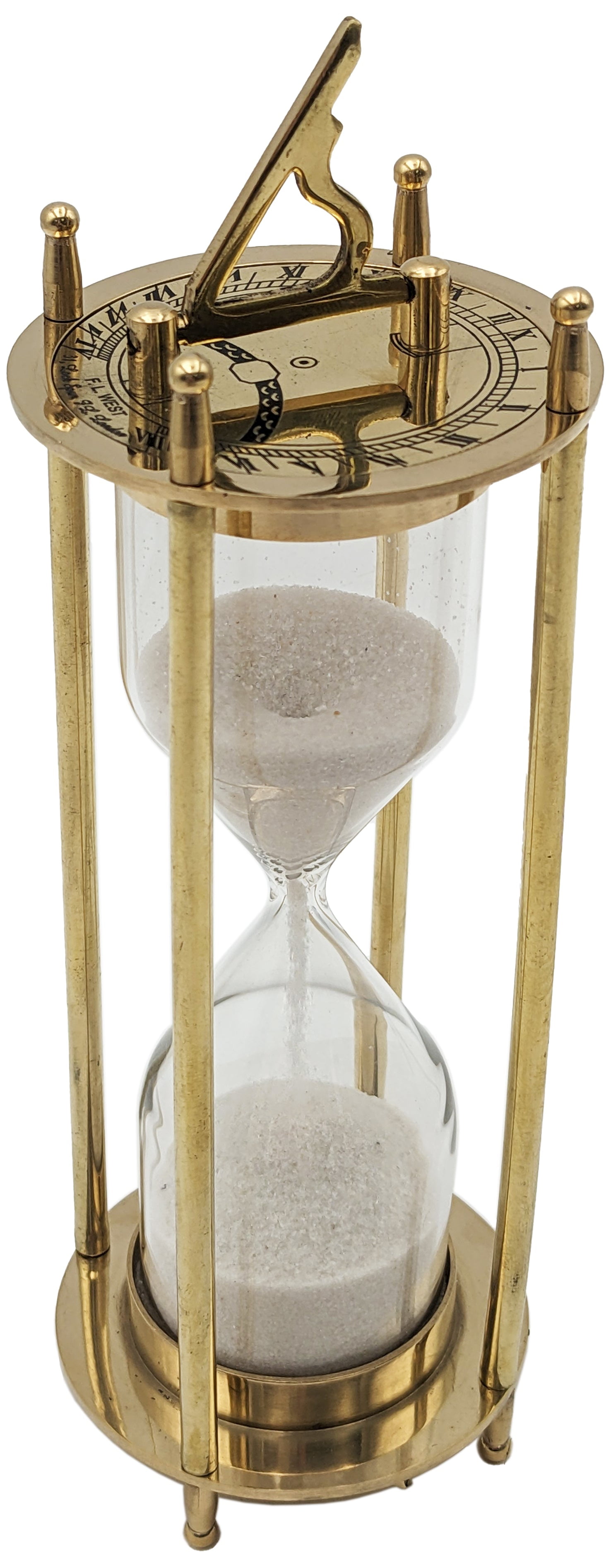 6.7" Brass Hourglass with Collapsible Sundials, Functional and ...