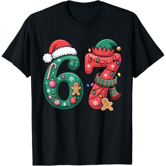 6 7 Christmas Duo Meme Outfit for Funny Holiday Humor Lovers T-Shirt ...