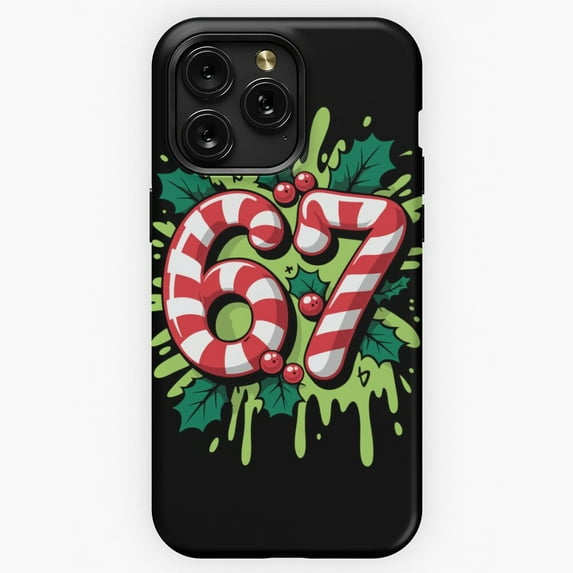 6 7 Christmas Graffiti Drip Gen Alpha Meme iPhone Case 17 through 11 ...