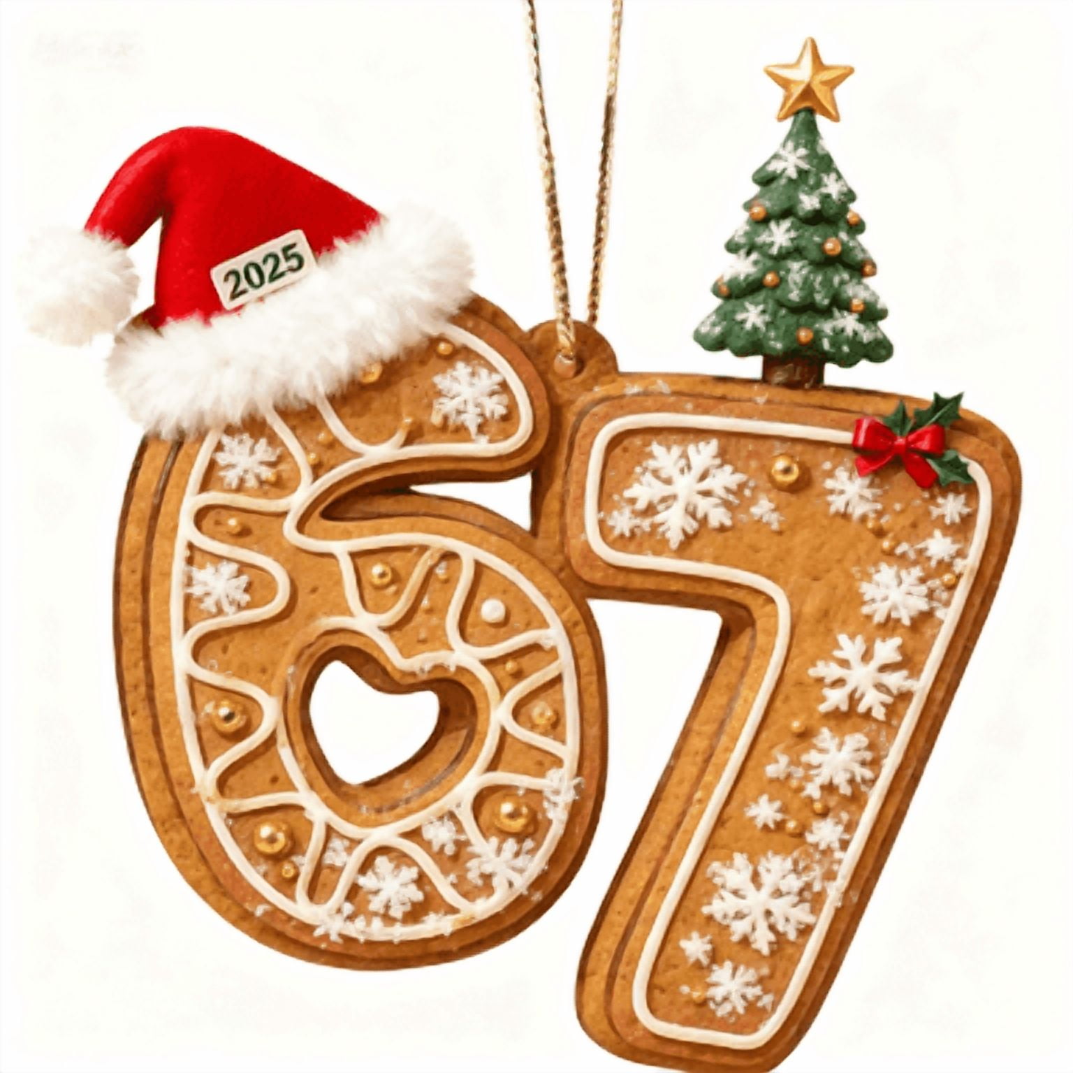 6 7 Christmas Ornament for Kids, Six and Seven Christmas Theme Hanging ...