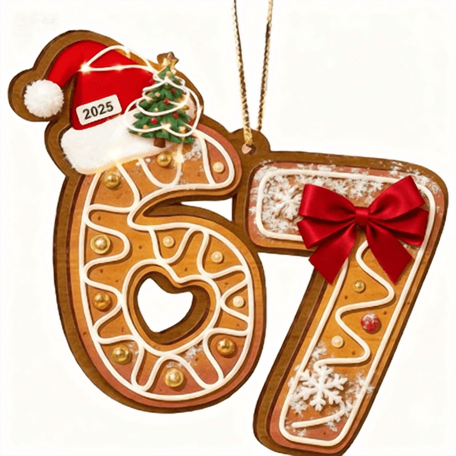 6 7 Christmas Ornament for Kids, Six and Seven Christmas Theme Hanging Decorations, Reindeer ...