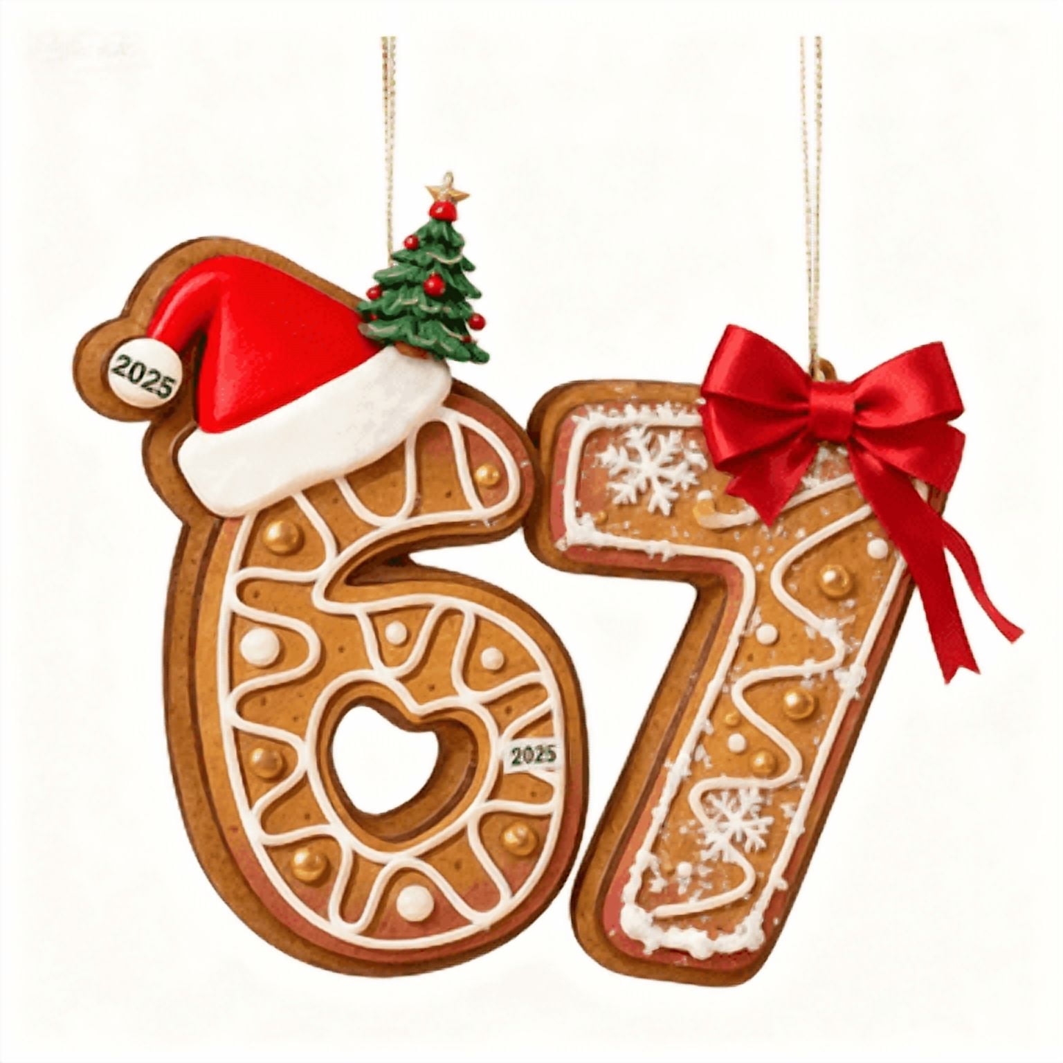 6 7 Christmas Ornament for Kids, Six and Seven Christmas Theme Hanging ...