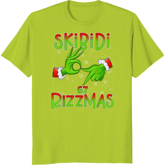 6 7 Christmas Skibidi Rizzmas 67 Meme gen Alpha Slang Xmas T-Shirt ...