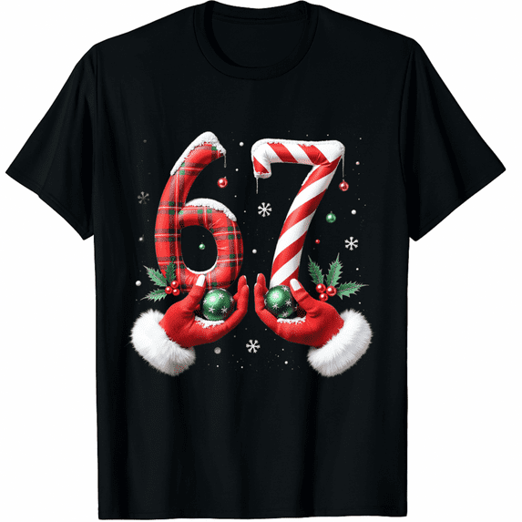 6-7 Christmas Squad Funny 67 Six Seven Meme Xmas 6 7 Crew T-Shirt ...