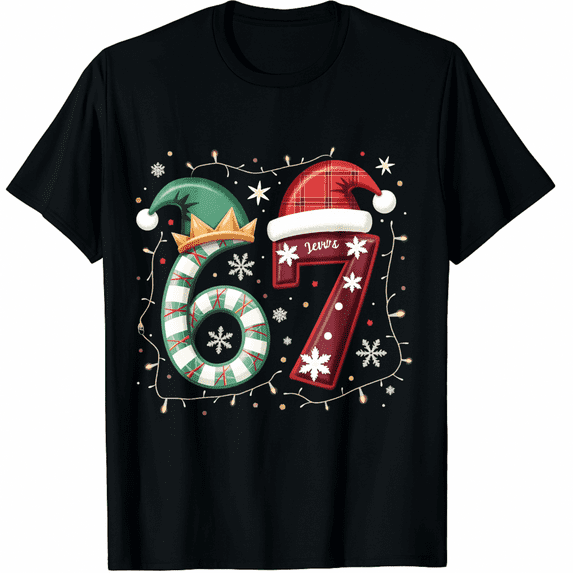 6-7 Christmas Squad Funny 67 Six Seven Meme Xmas 6 7 Crew T-Shirt ...