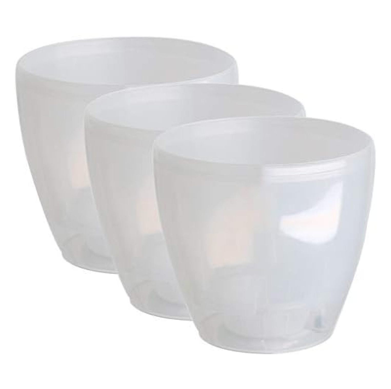 6.7" DECO Self Watering Pots for Indoor Plants in TRANSPARENT (SET of 3 ...