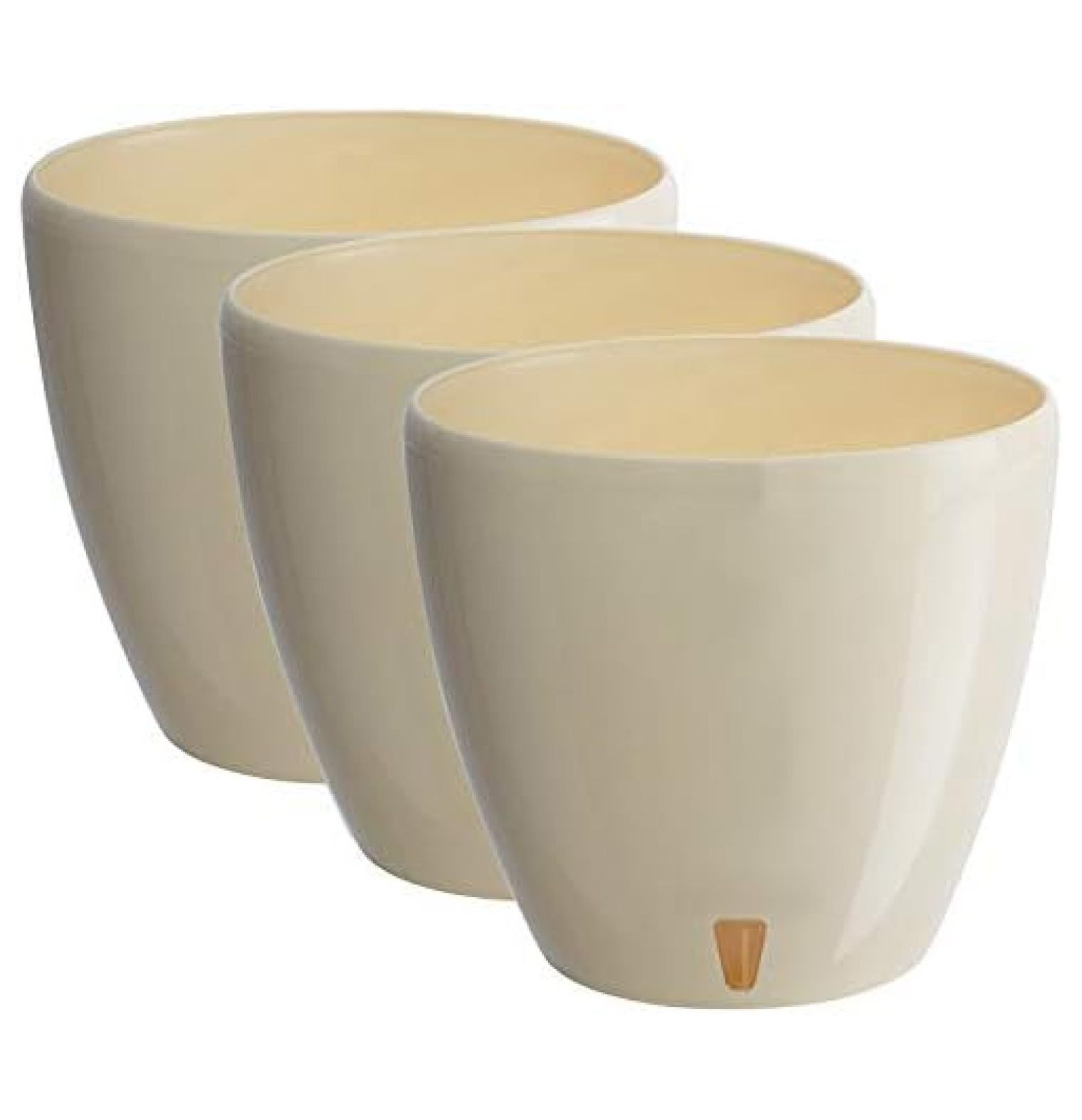 6.7" Deco Self Watering Pots for Indoor Plants in Cream (Set of 3 ...