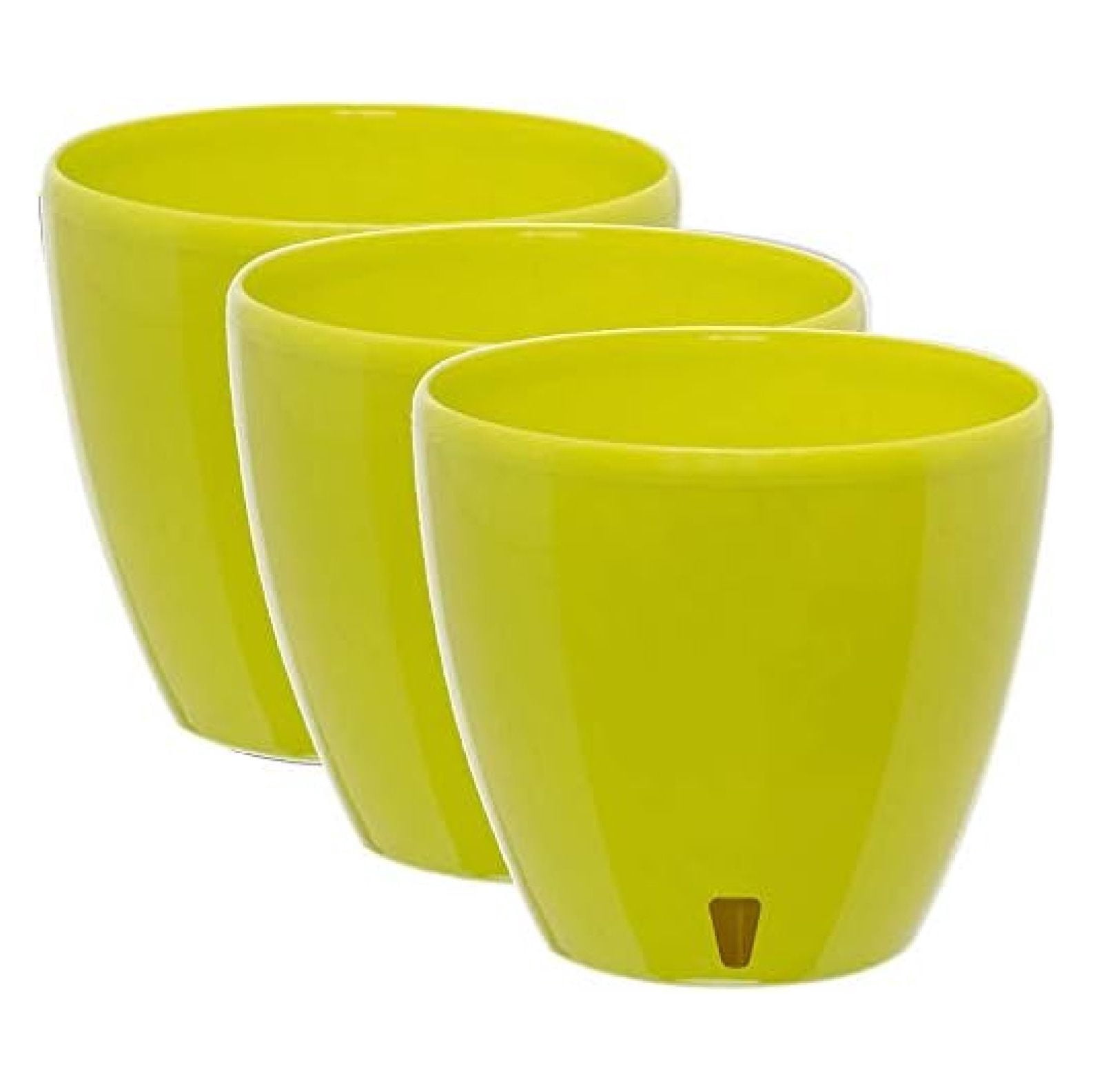 6.7" Deco Self Watering Pots for Indoor Plants in Lime (Set of 3 ...