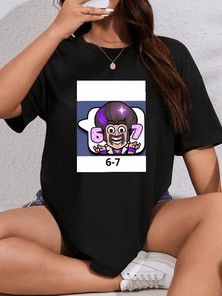 6 7 Emote Clash Royale Meme Gaming Fan Funny Pop Culture Unisex T-Shirt ...