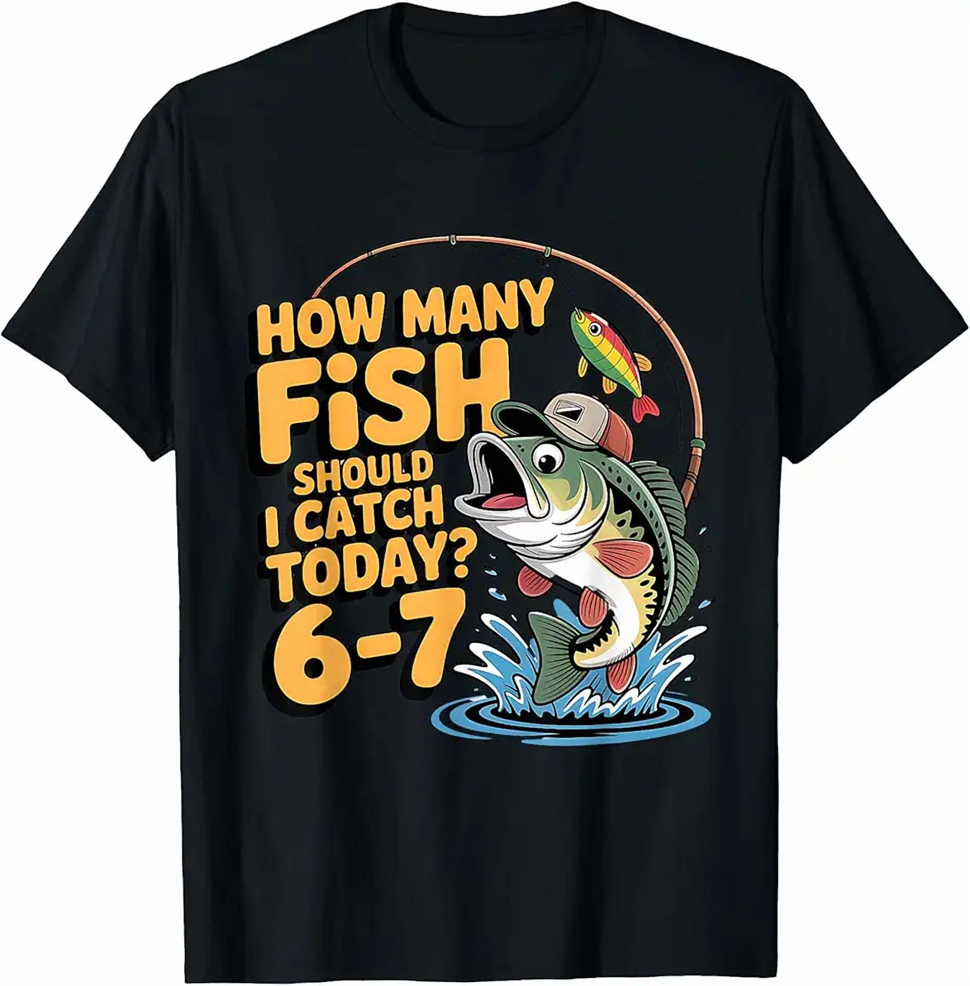 6 7 Fishing Bass Fish Six Seven T-Shirt - Walmart.com