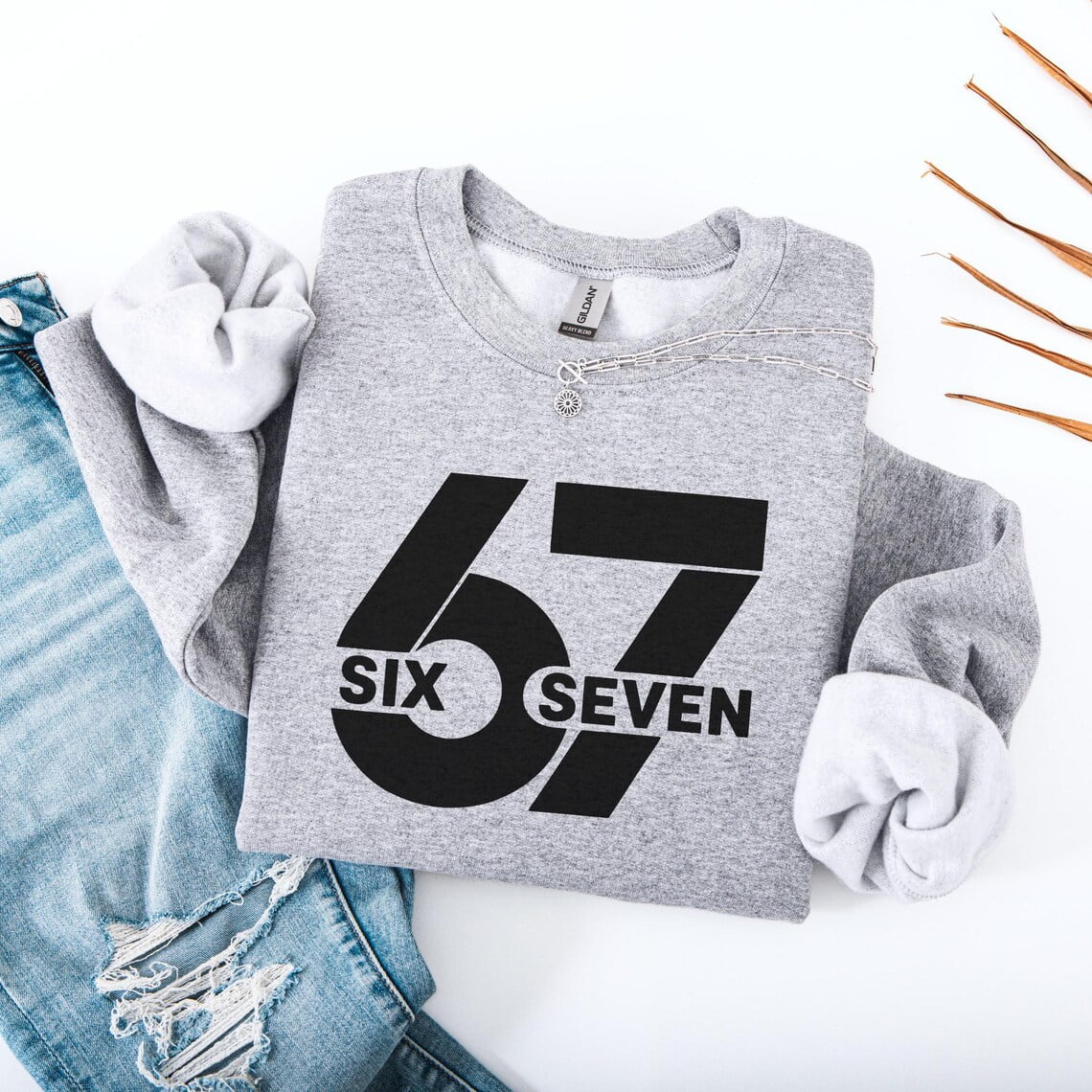 6 7 Funny Unisex Sweatshirt, Viral 67 Meme Pullover, Six Seven Gen Z ...
