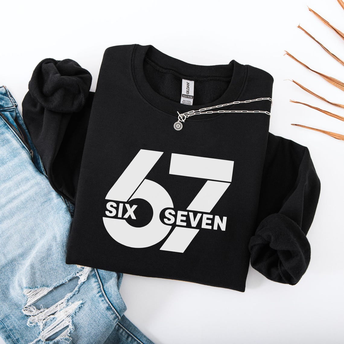6 7 Funny Unisex Sweatshirt, Viral 67 Meme Pullover, Six Seven Gen Z ...