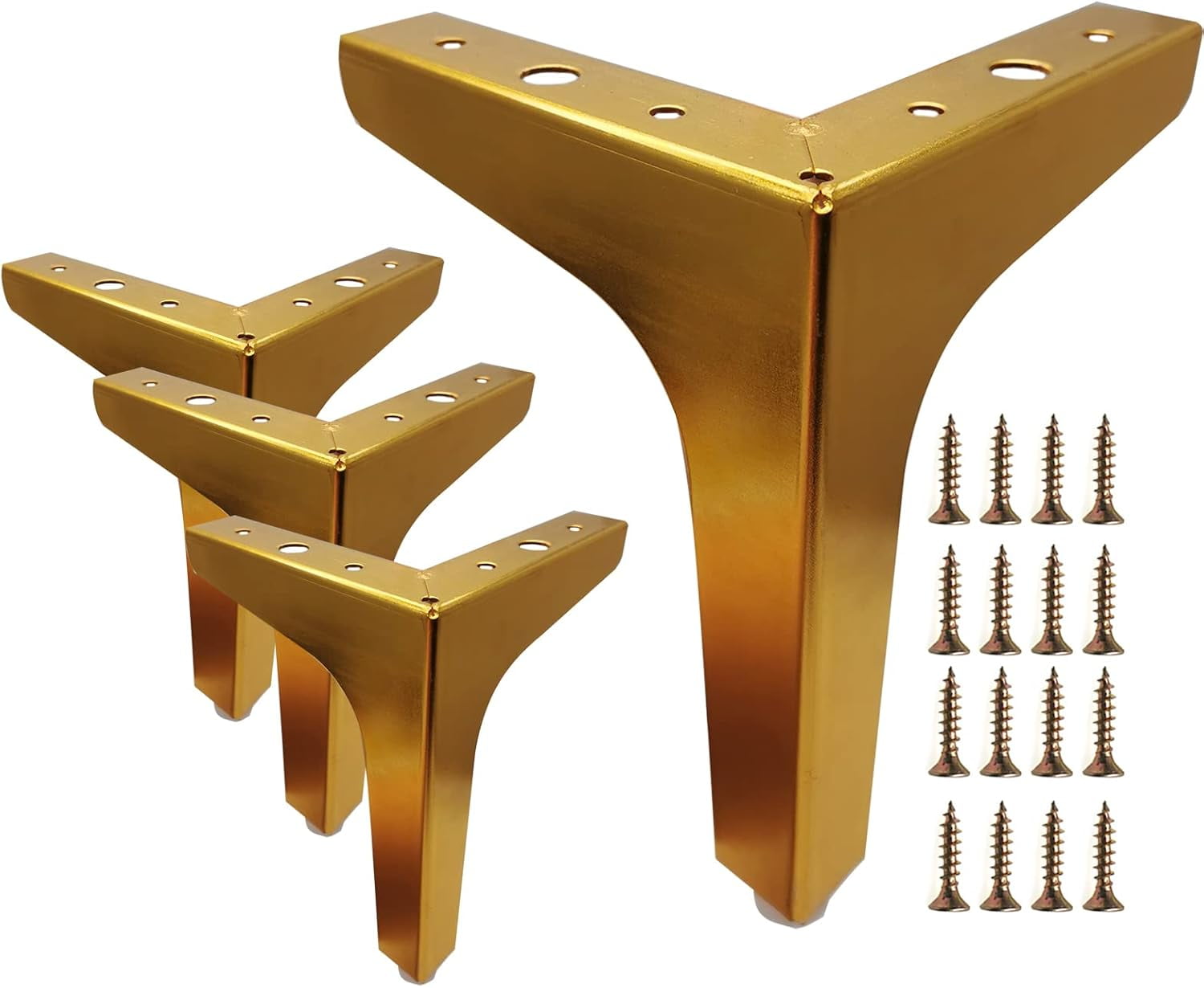 6.7 Inch / 17 cm Furniture Legs Gold Set of 4 Metal Furniture Legs ...