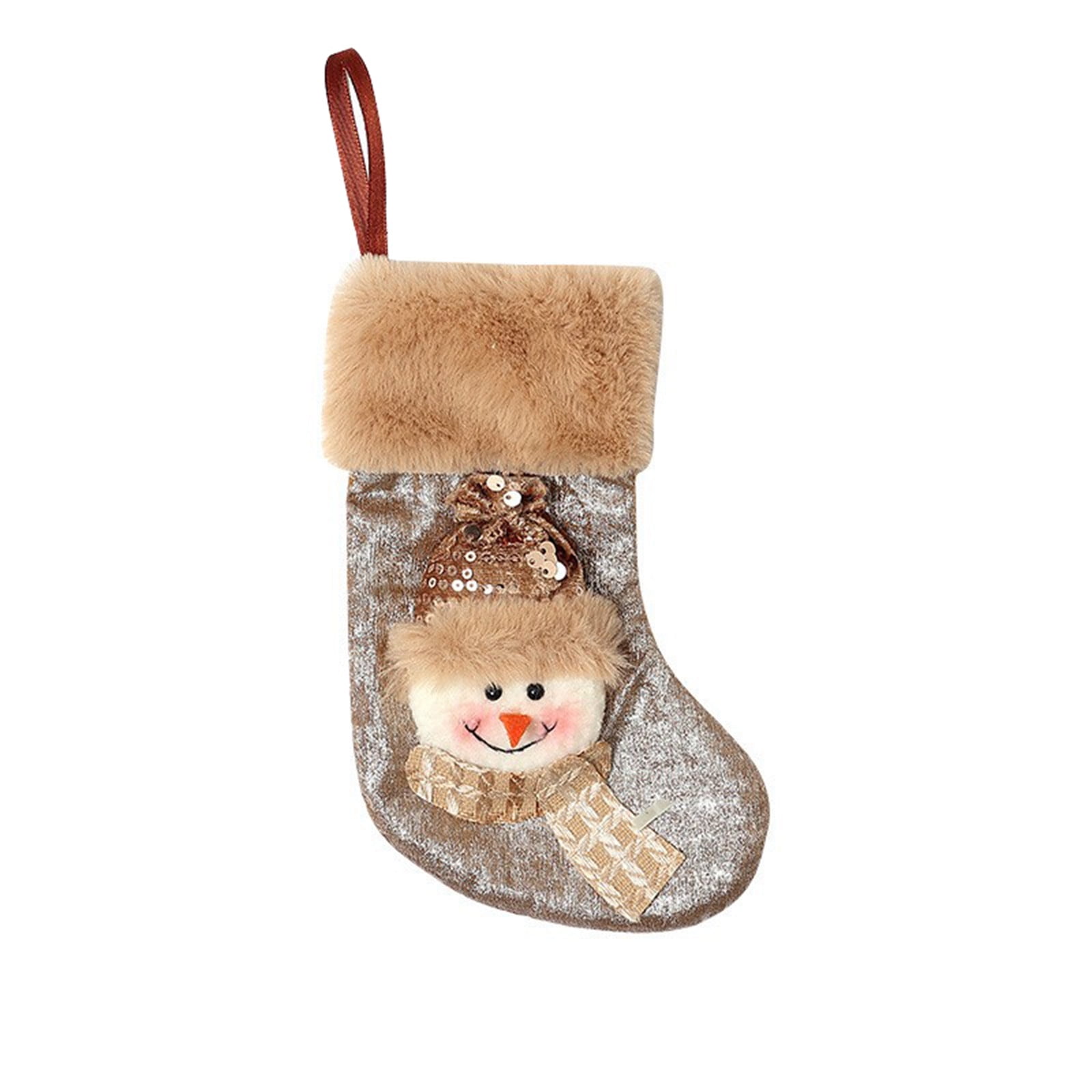 6.7 Inch Christmas Stocking With Plush Welt Decorations, Christmas Tree ...