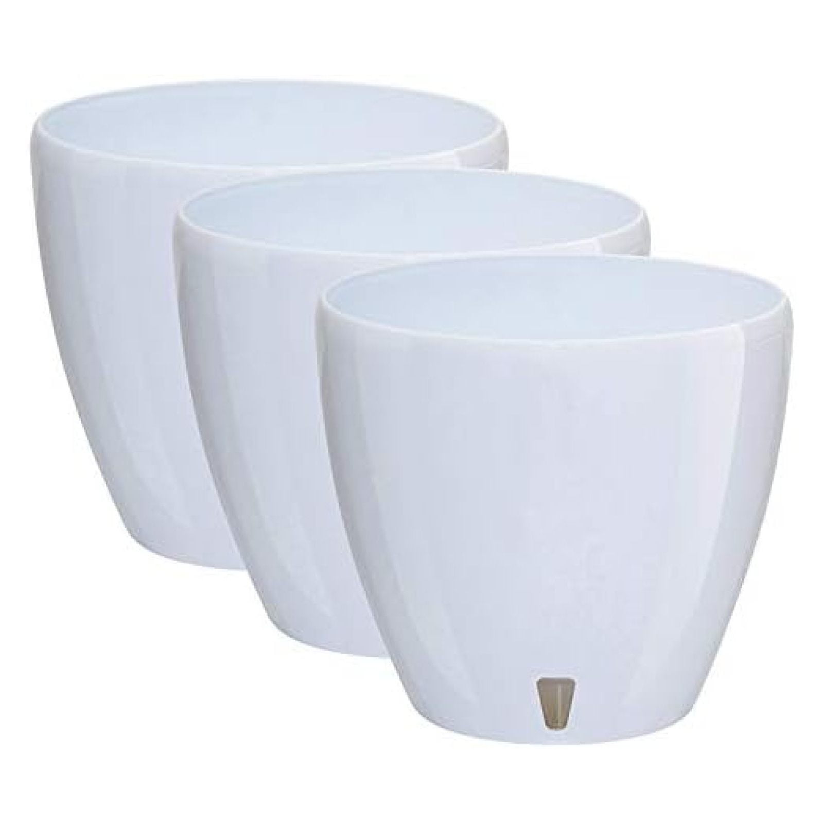 6.7 Inch Deco Self Watering Pots for Indoor Plants in White (Set of 3 ...