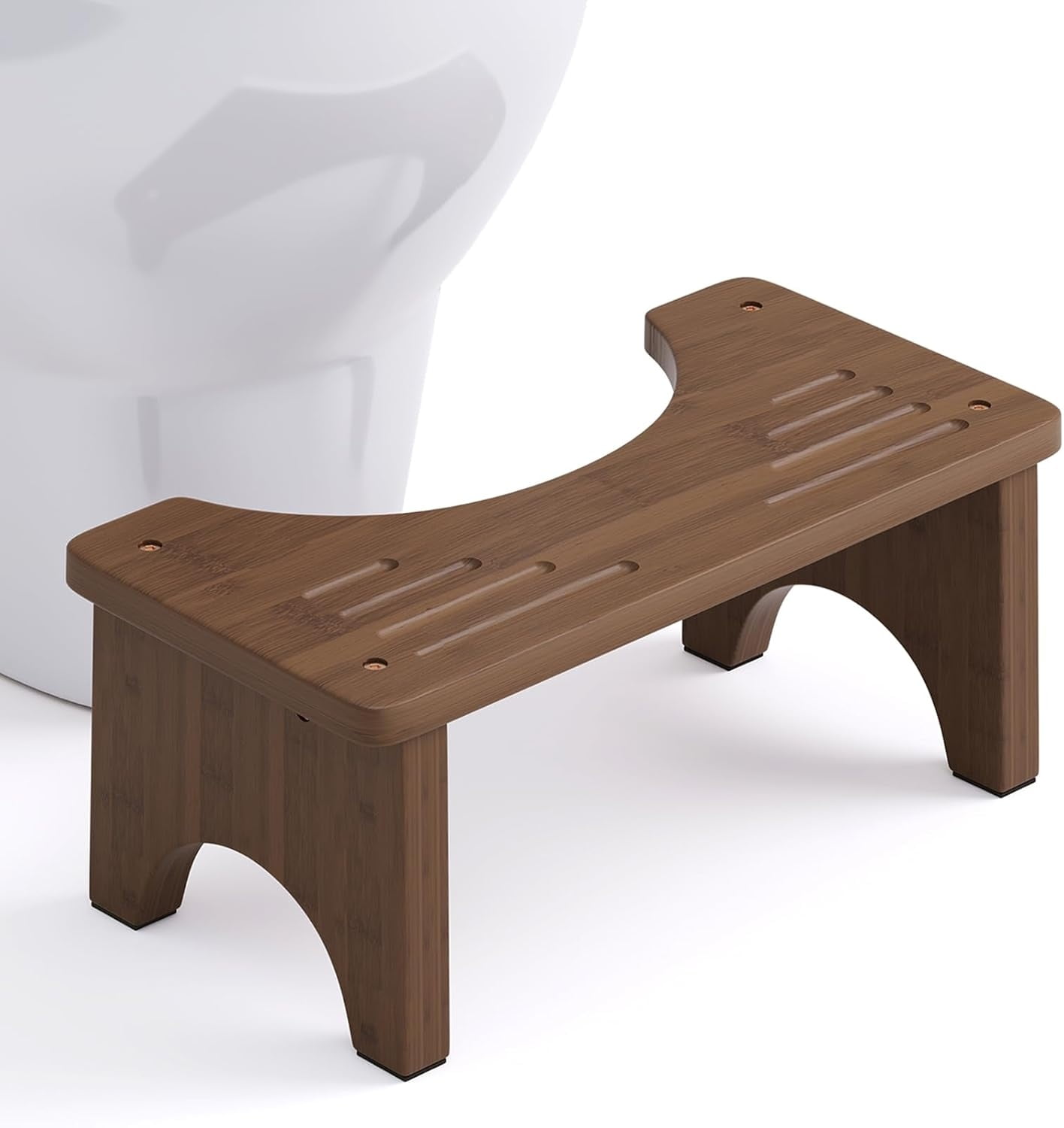 6.7 Inch Toilet Stool Squat Adult, Wooden Poop Stool for Bathroom ...