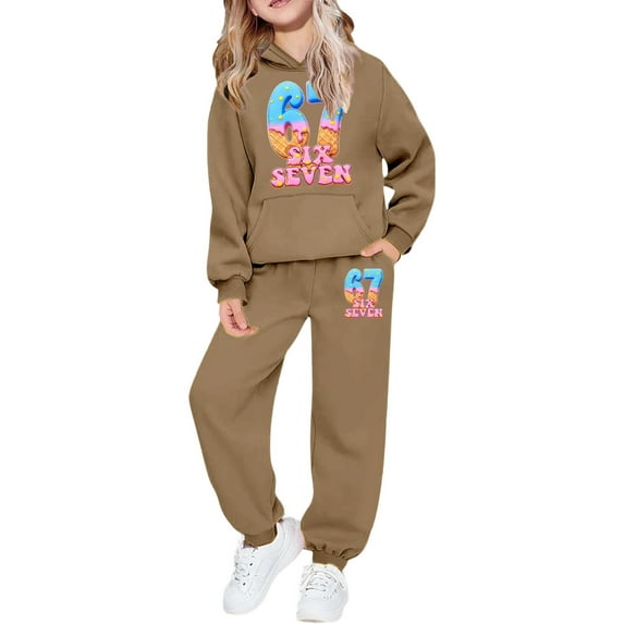 6 7 Meme Casual Sweatsuit 2Pcs - Kids Hoodie and Pants Outfit for Boys ...