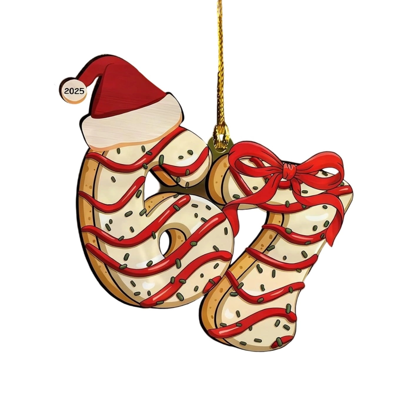 6 7 Meme Christmas Ornament, Six Seven Christmas Red and Green ...