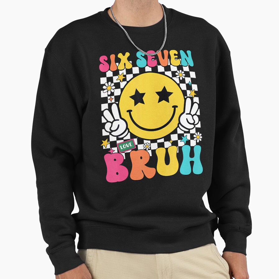 6 7 Meme Gen Alpha Slang Six Seven Bruh Retro Aesthetic Graphic Vintage ...