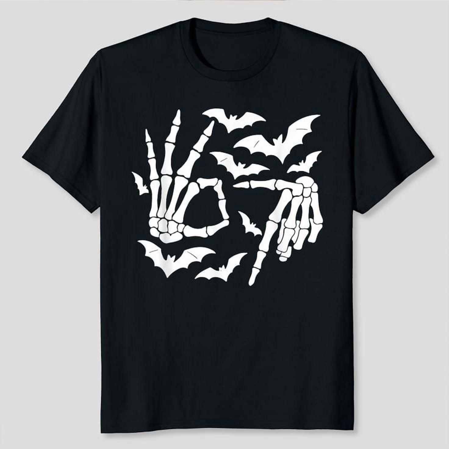 6 7 Meme Halloween Skeleton Hand Sign Graphic T-Shirt Unisex, Sizes S ...