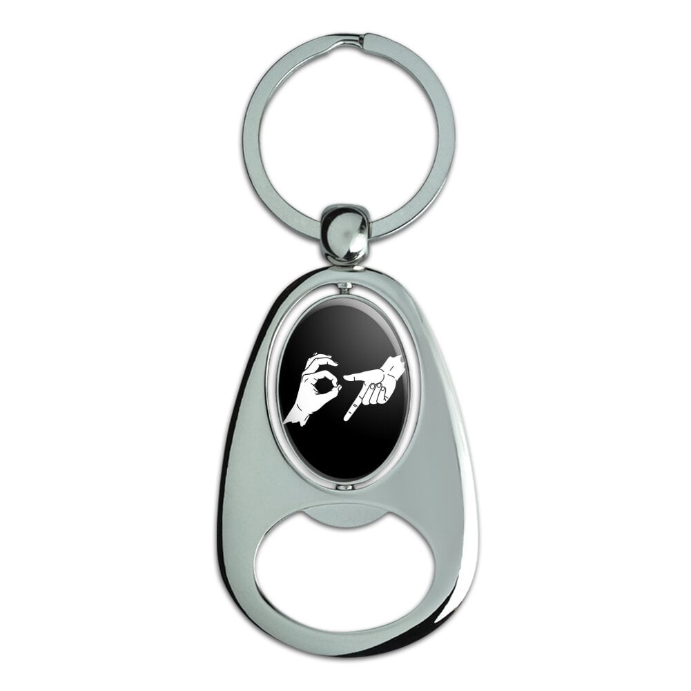 6-7 Meme Hand Signs Keychain Chrome Metal Spinning Oval Bottle Opener ...