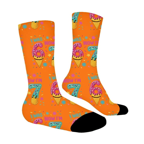 6 7 Meme Kids Ice Cream Drips Socks Design Six Seven Numbers These ...