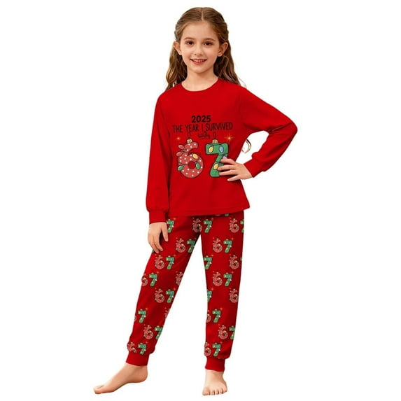 6 7 Meme Kids Outfits 2025 The Year I Survived Print Holiday Set 2 ...