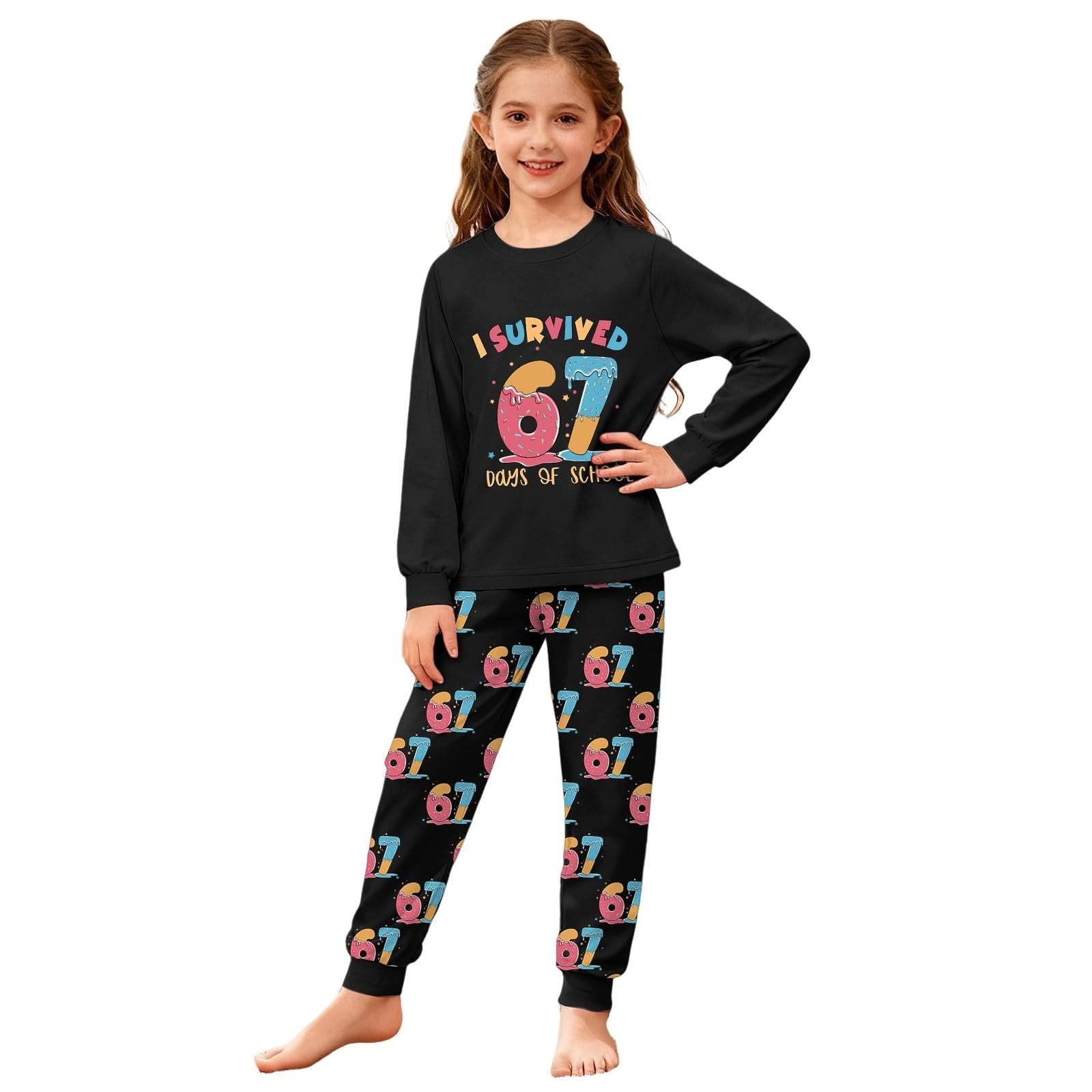 6 7 Meme Kids Outfits I Survived Days of School Print Boys Girls 2 ...