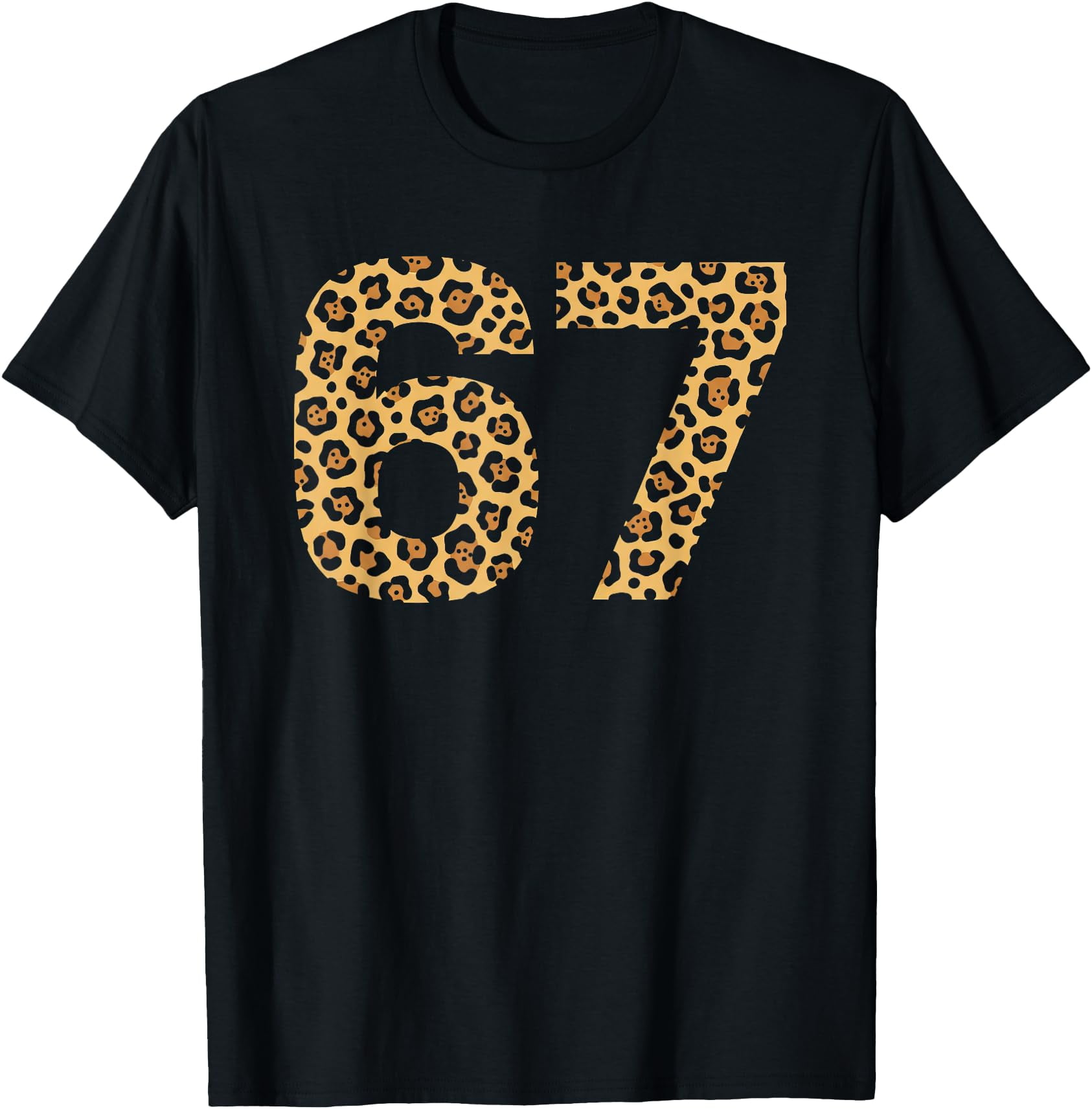 6-7 Meme Leopard Cheetah Cool Six-Seven Funny 67 Gen Z Alpha T-Shirt ...