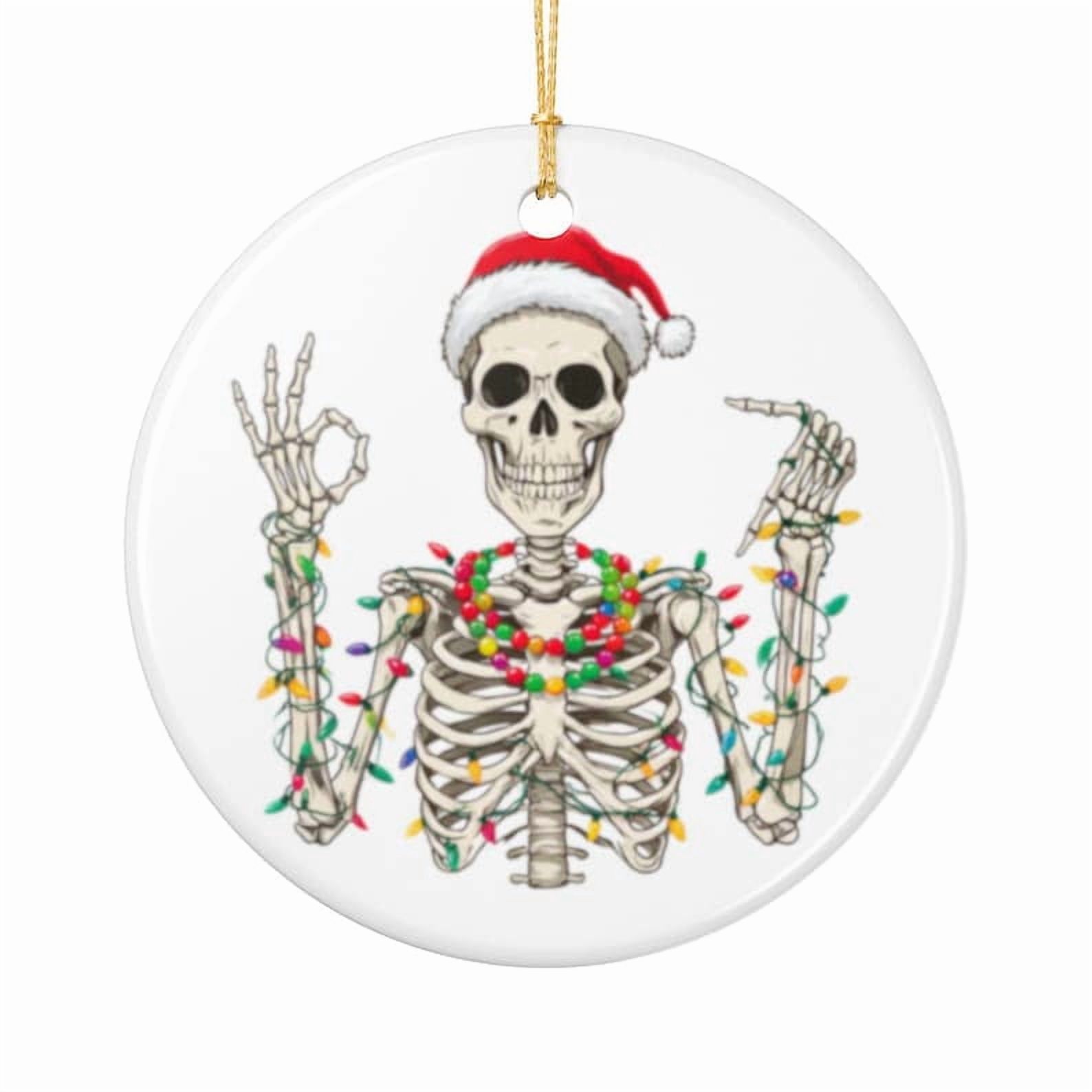 6-7 Meme Ornament, Skeleton Santa Says 6-7 Ornament, Tween Christmas ...