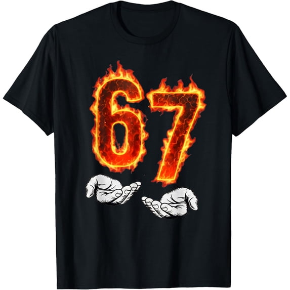 6 7 Meme Six Seven 67 Hands Meme Funny Men Women adult T-Shirt ...