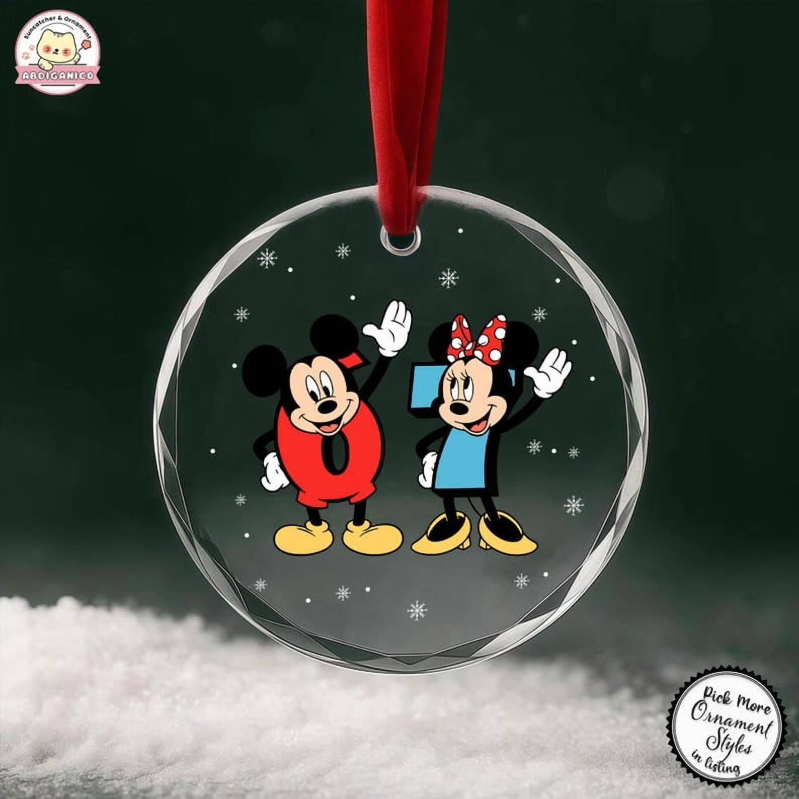 6/7 Mickey & Minnie Crystal Christmas Christmas Ornament - Funny ...