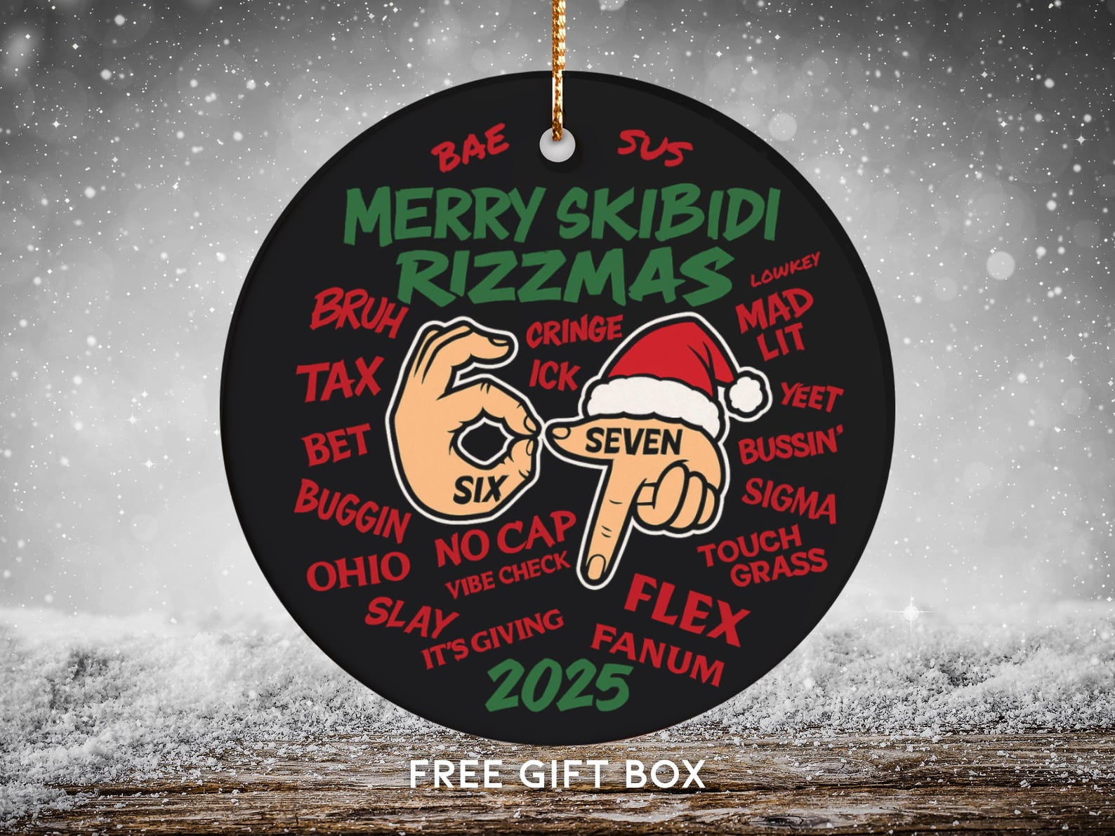 6-7 Ornament with Gen Z Slang, Merry Christmas Bruh Gift for Teens ...