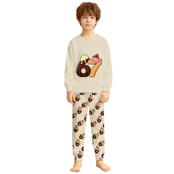 6 7 Pajamas For Boys And Girls Chocolate Drips Print Shirt And Pants ...