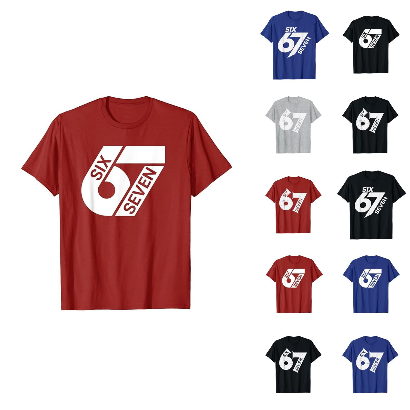 6 7 Shirt for Men Women Fashion Short Sleeve Crewneck 67 Meme Shirt ...