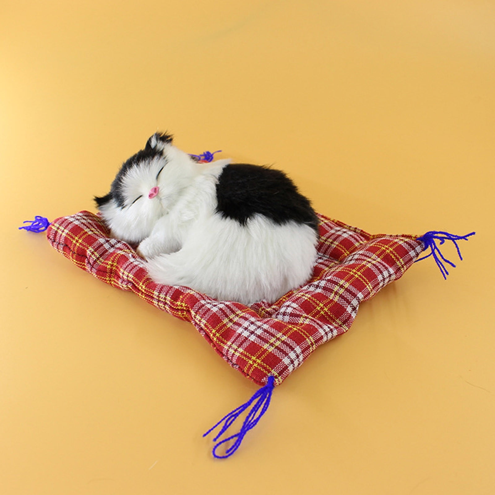 6.7'' Simulation Pet Cat, Breathing Sleeping Cat with Mat, Plush ...