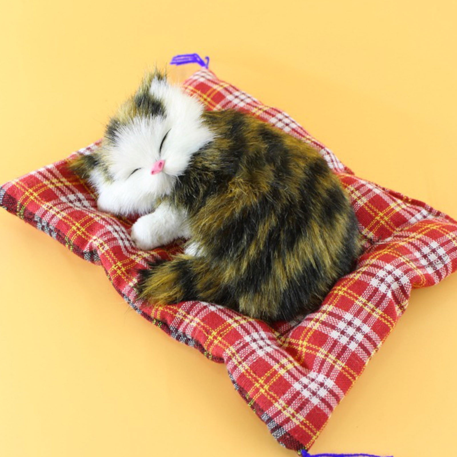 6.7'' Simulation Pet Cat, Breathing Sleeping Cat with Mat, Plush ...