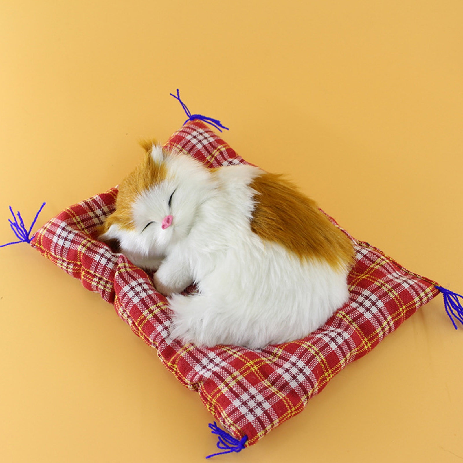 6.7'' Simulation Pet Cat, Breathing Sleeping Cat with Mat, Plush ...