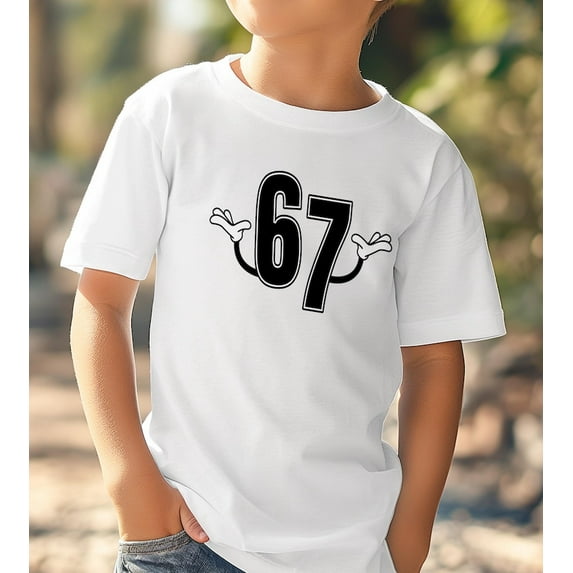 6-7 Viral Meme Graphic Tee, Retro 67 Number Youth Gildan Heavy Cotton ...