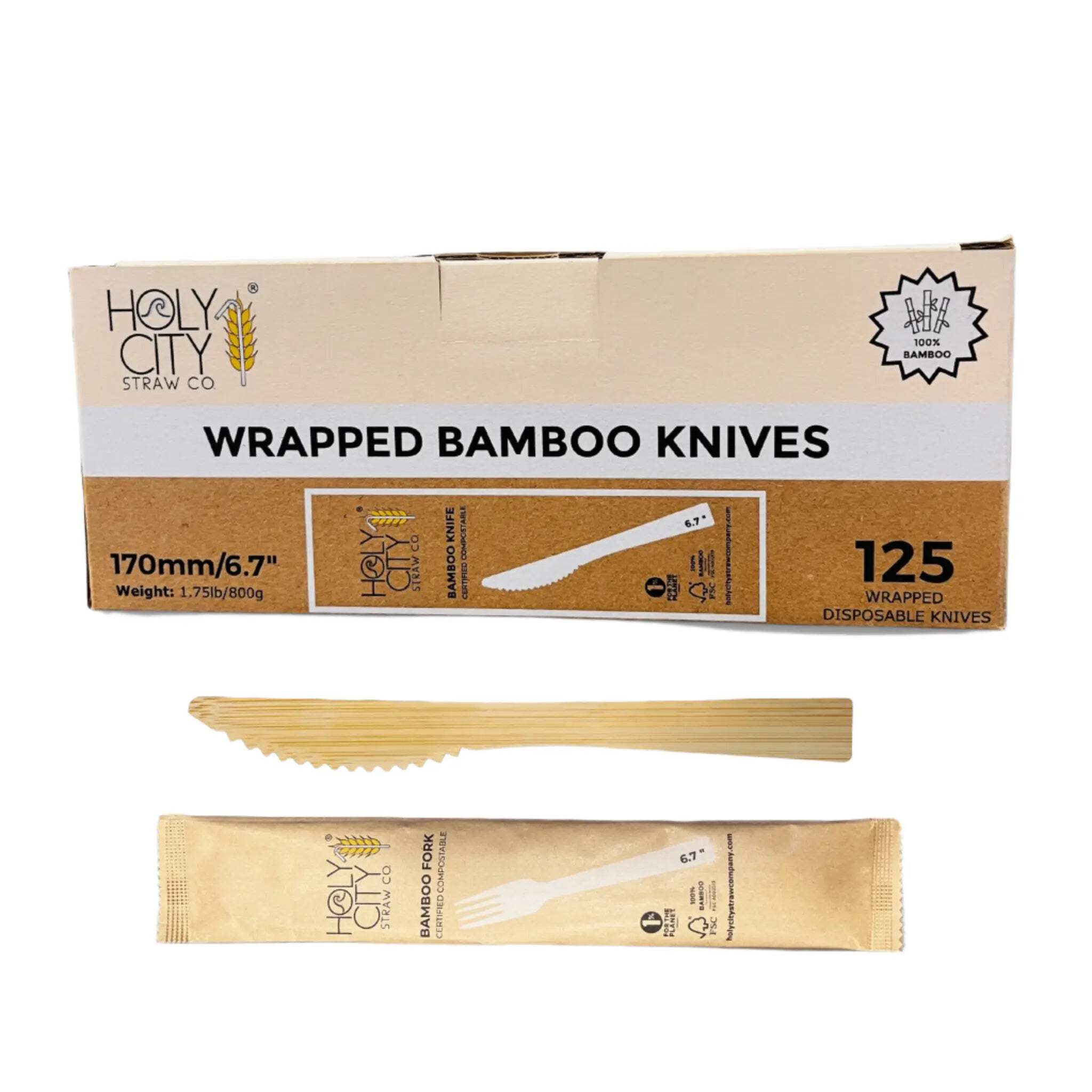 6.7" Wrapped Bamboo Knives - Walmart.com