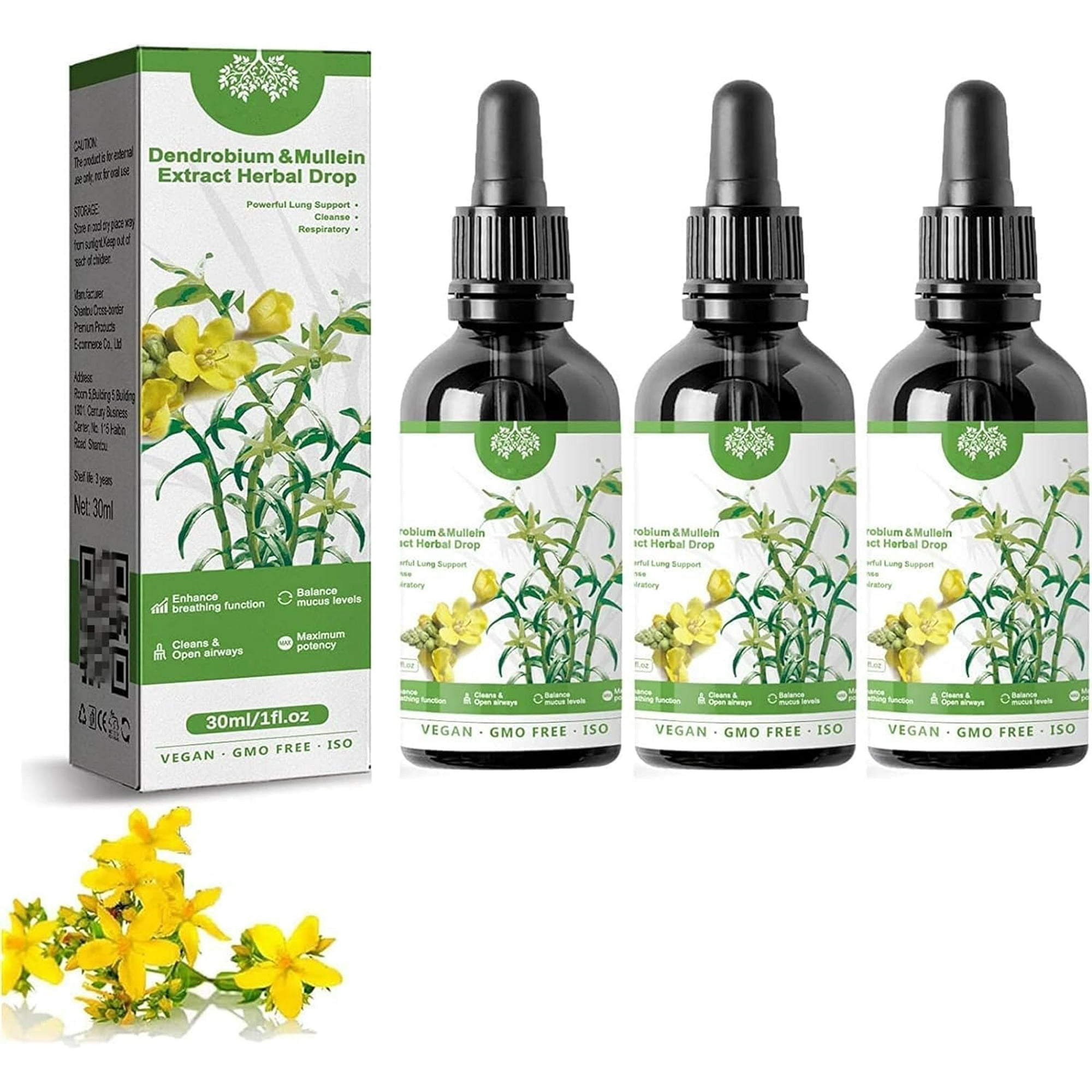 Mullein flower extract, strong lung support to purify respiratory ...